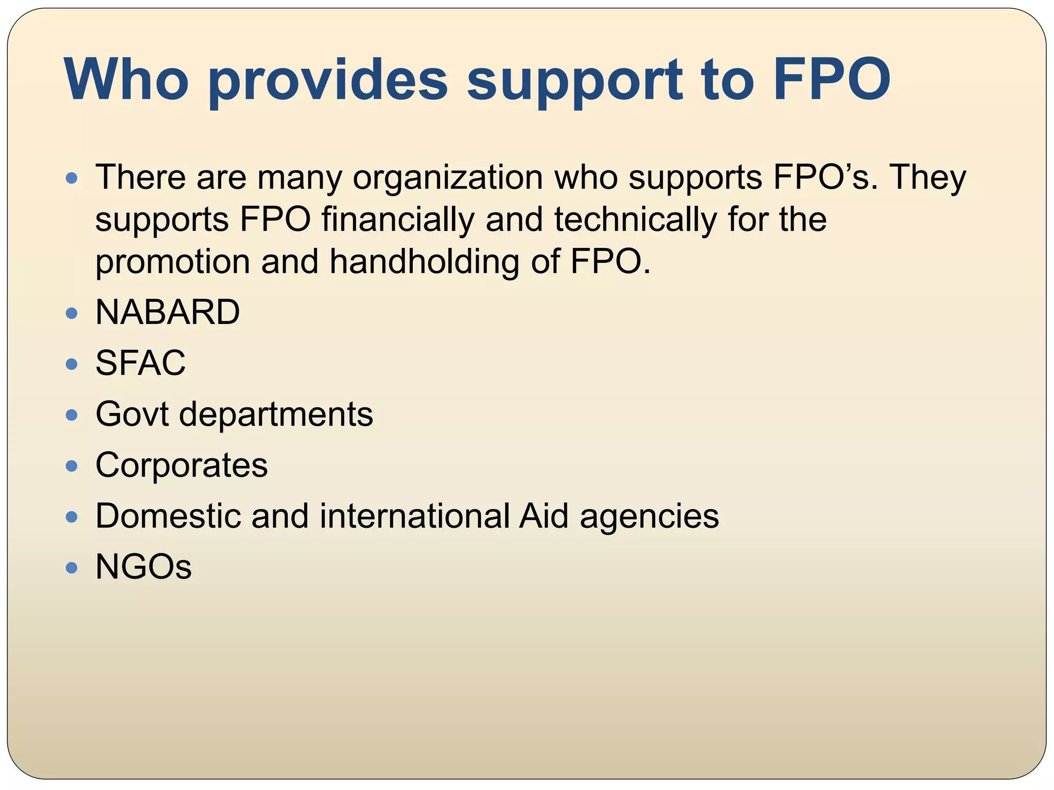 Farmer producer organization (fpo) | PPTX