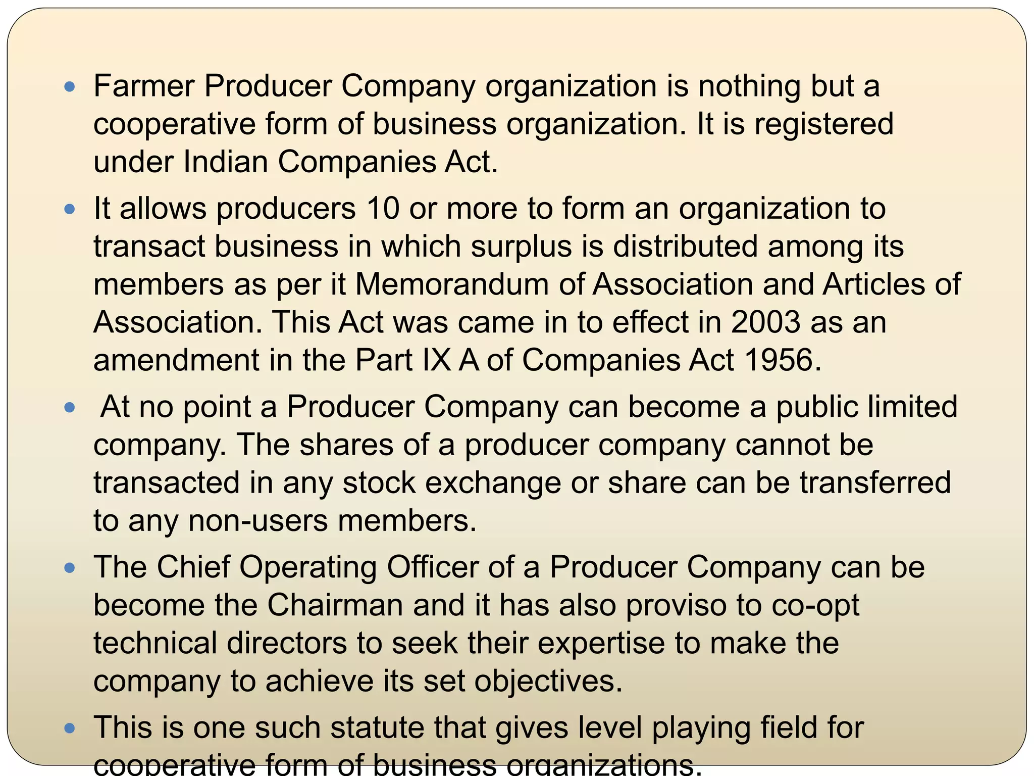 Farmer producer organization (fpo) | PPTX