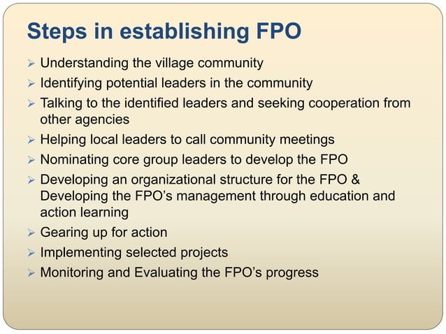 Farmer producer organization (fpo) | PPTX | Agriculture | Industries