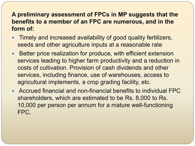 Farmer producer organization (fpo) | PPTX | Agriculture | Industries