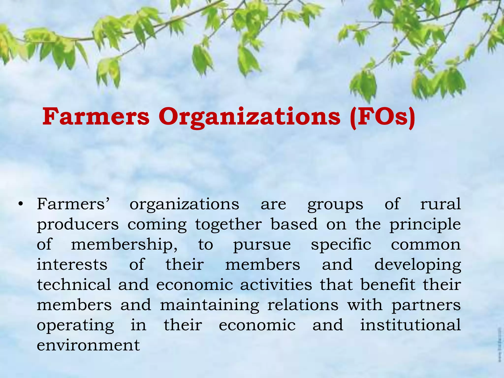 FarmerProducer Organization - Arunkumar R, Annamalai University | PPTX