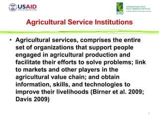 Farmers’ access to agricultural service institutions | PDF