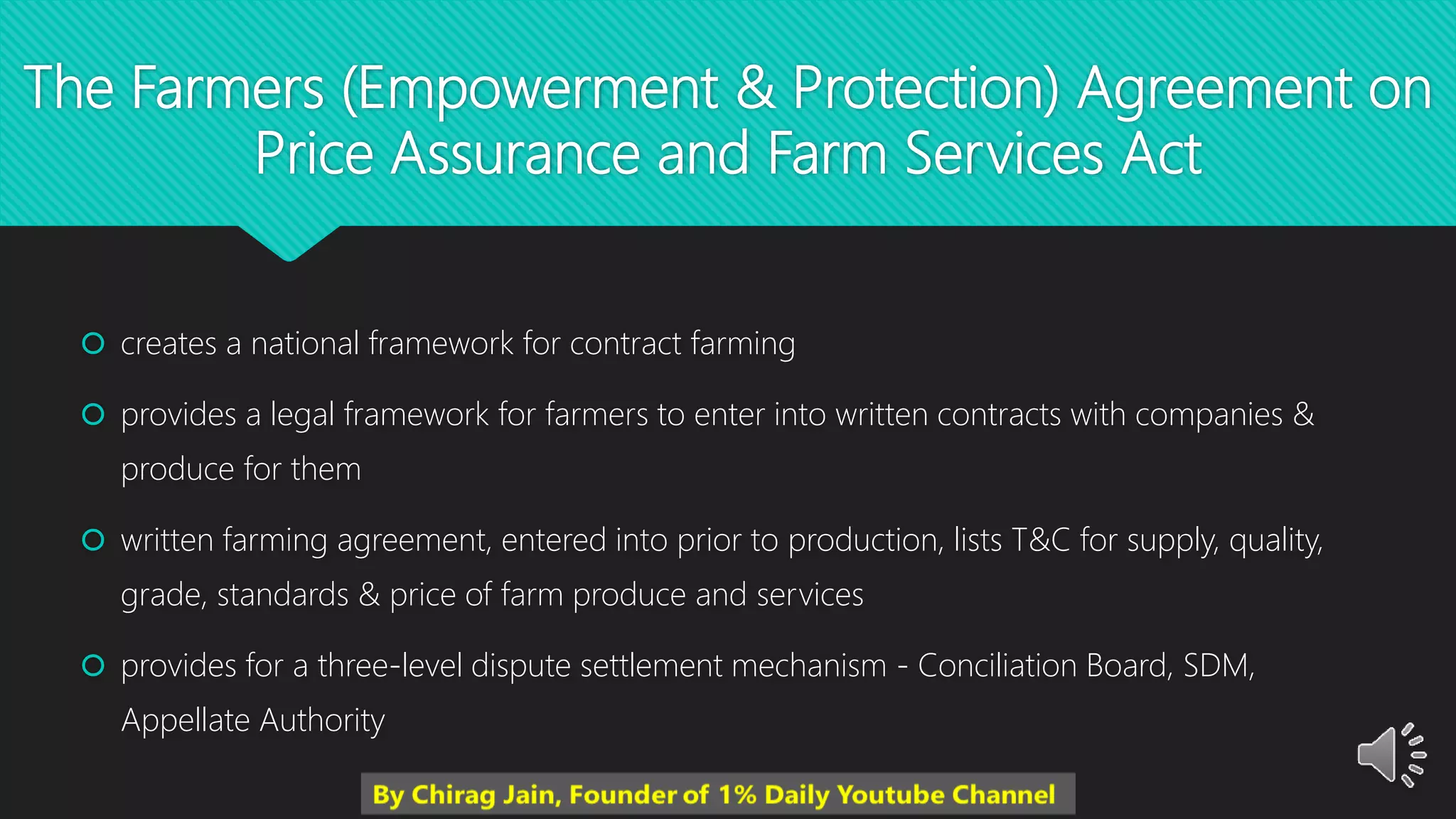 India's Three New Farm Laws | Farmer's Bills 2020 | PPTX