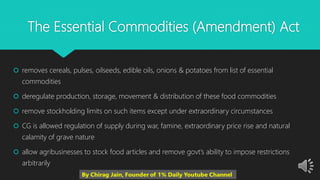 India's Three New Farm Laws | Farmer's Bills 2020 | PPTX