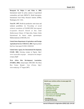 Farmers’ constraints in rice production in South-East Nigeria | PDF