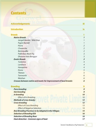 Farmers Handbook on Pig Production | PDF