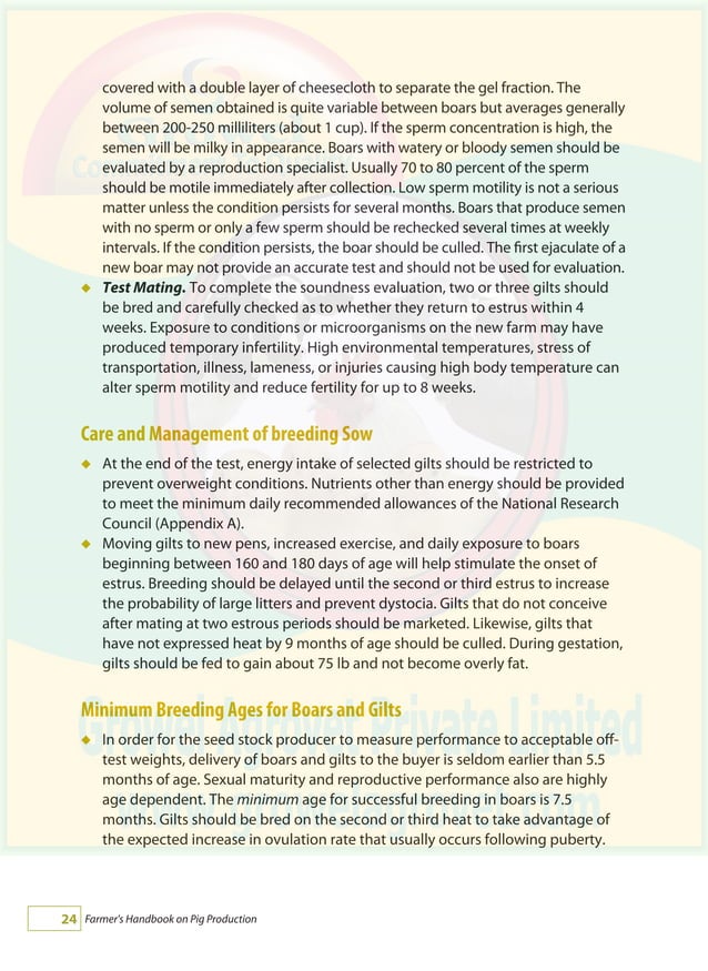 Farmers Handbook on Pig Production | PDF