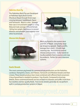 Farmers Handbook on Pig Production | PDF