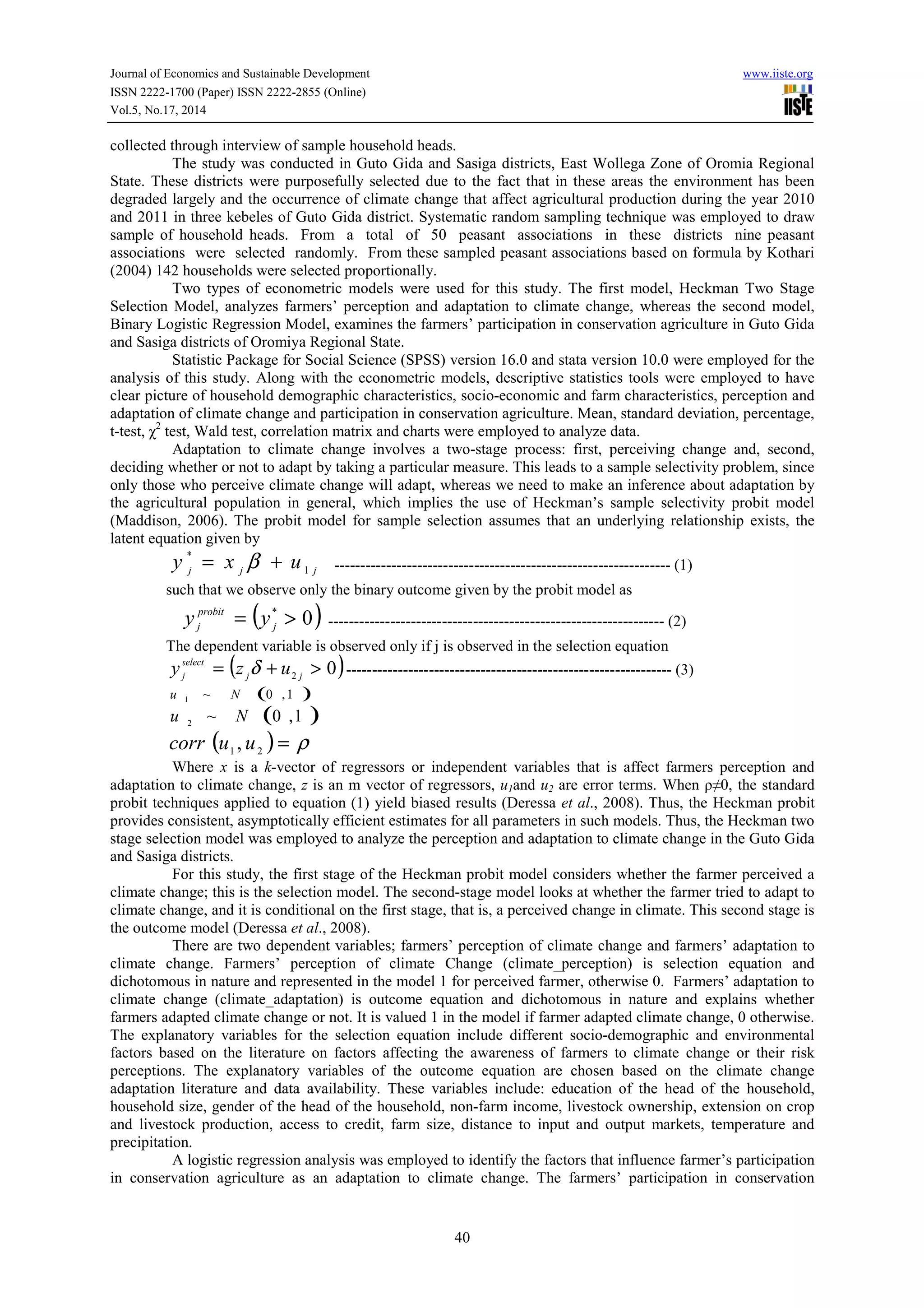 Farmers’ perceptions and adaptations to climate change through conservation agriculture the case ...