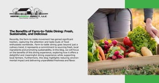 Farmers Table: Fresh and Locally Sourced Ingredients by HomeGrownDirect ...