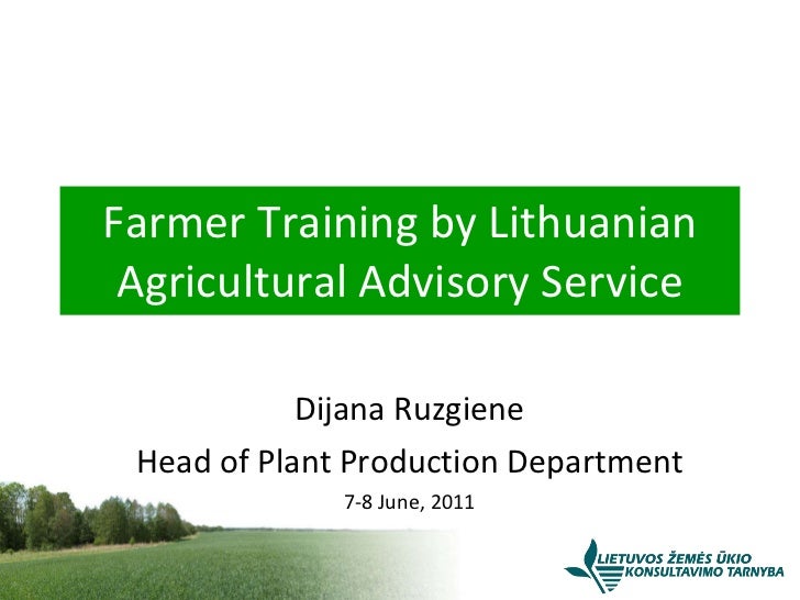 Farmer training by the lithuanian agricultural advisory service (d.ru…