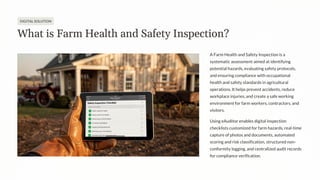 Farm Health and Safety Inspection with eAuditor Audits & Inspections | PDF