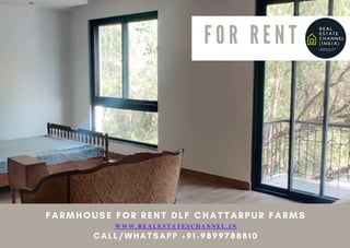 Farmhouse for rent dlf chattarpur farms | PPT | Free Download