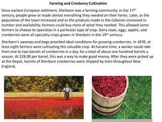 Farming and mills in old sherborn revised | PPTX | Agriculture | Industries