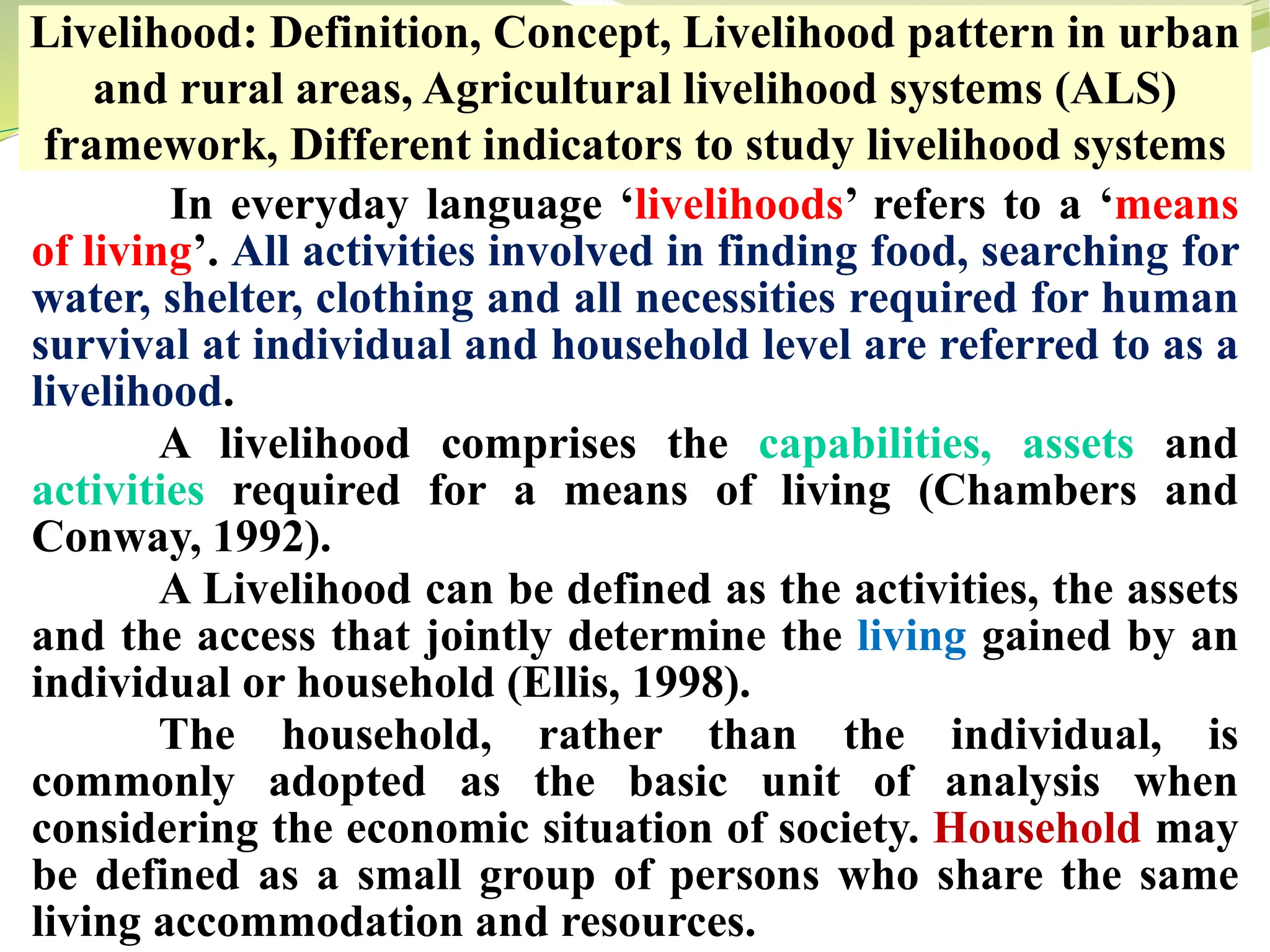 FARMING BASED LIVELIHOOD SYSTEMS LECTURE PPT | PDF