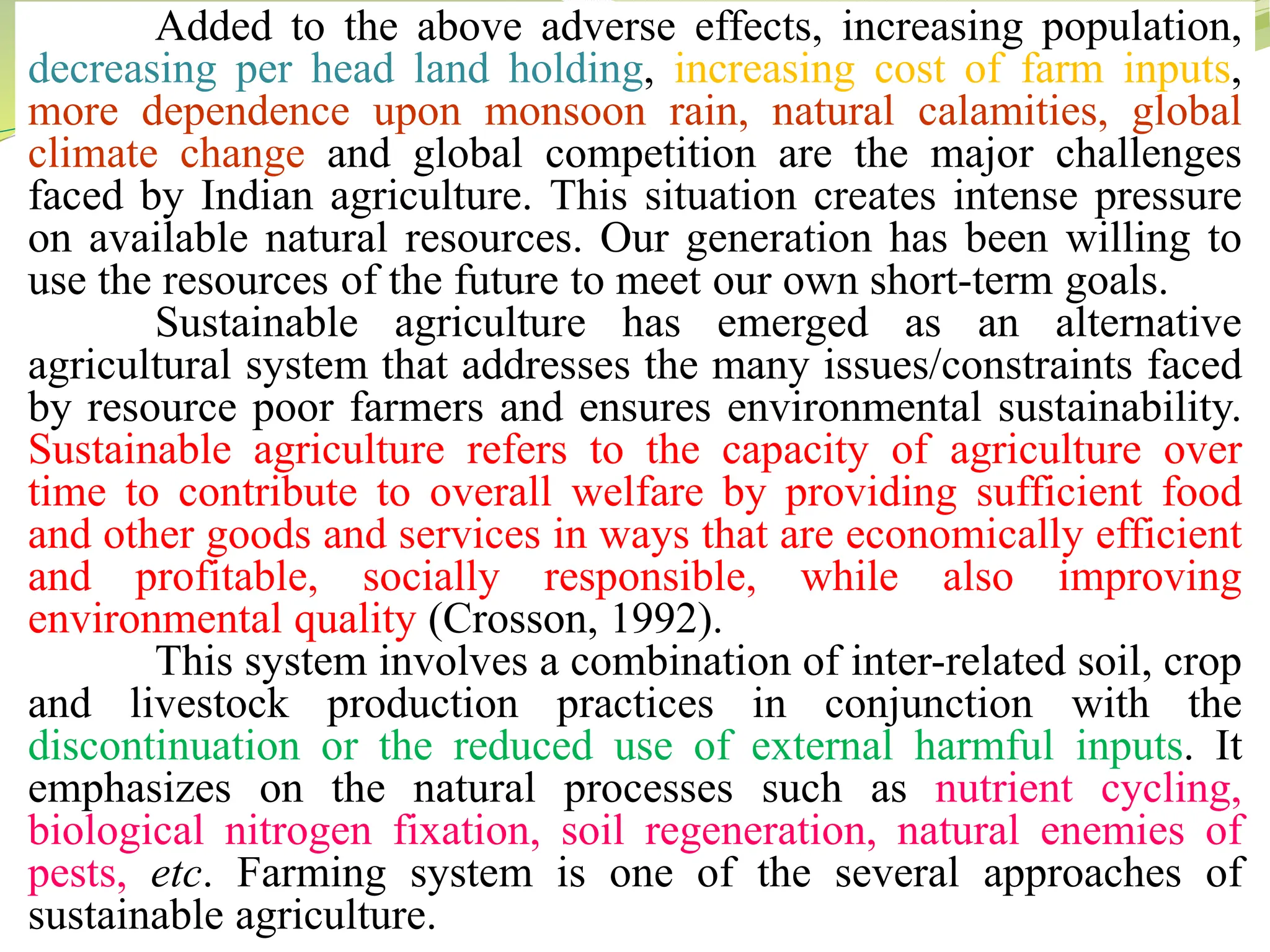 FARMING BASED LIVELIHOOD SYSTEMS LECTURE PPT | PDF