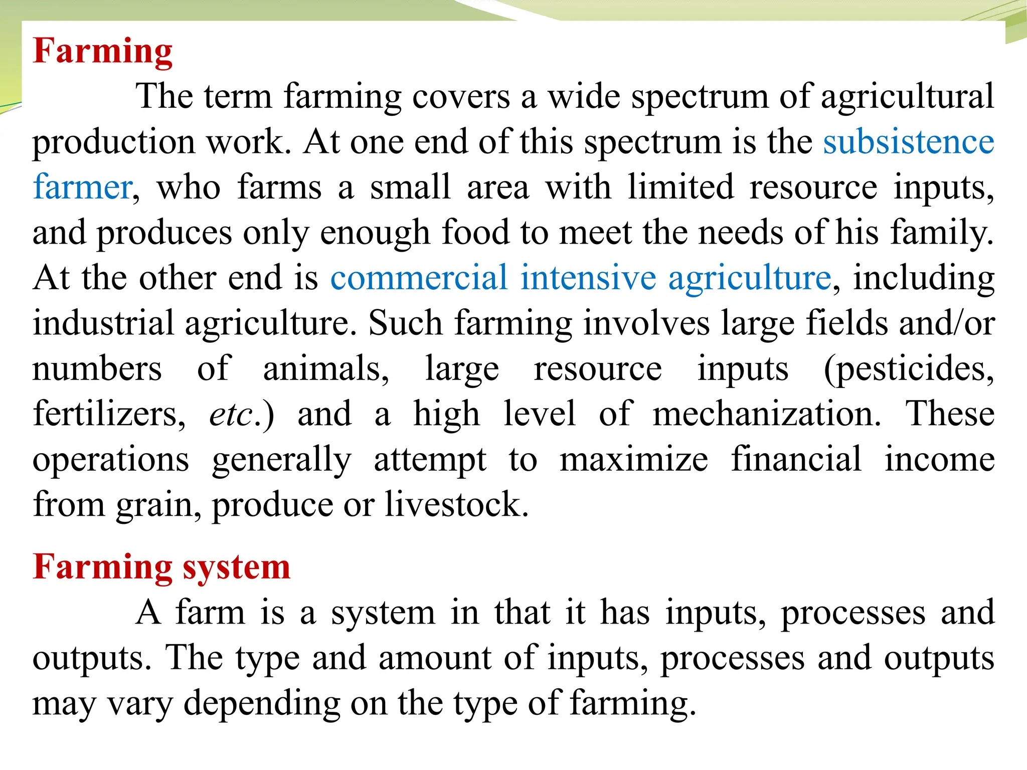 FARMING BASED LIVELIHOOD SYSTEMS LECTURE PPT | PDF