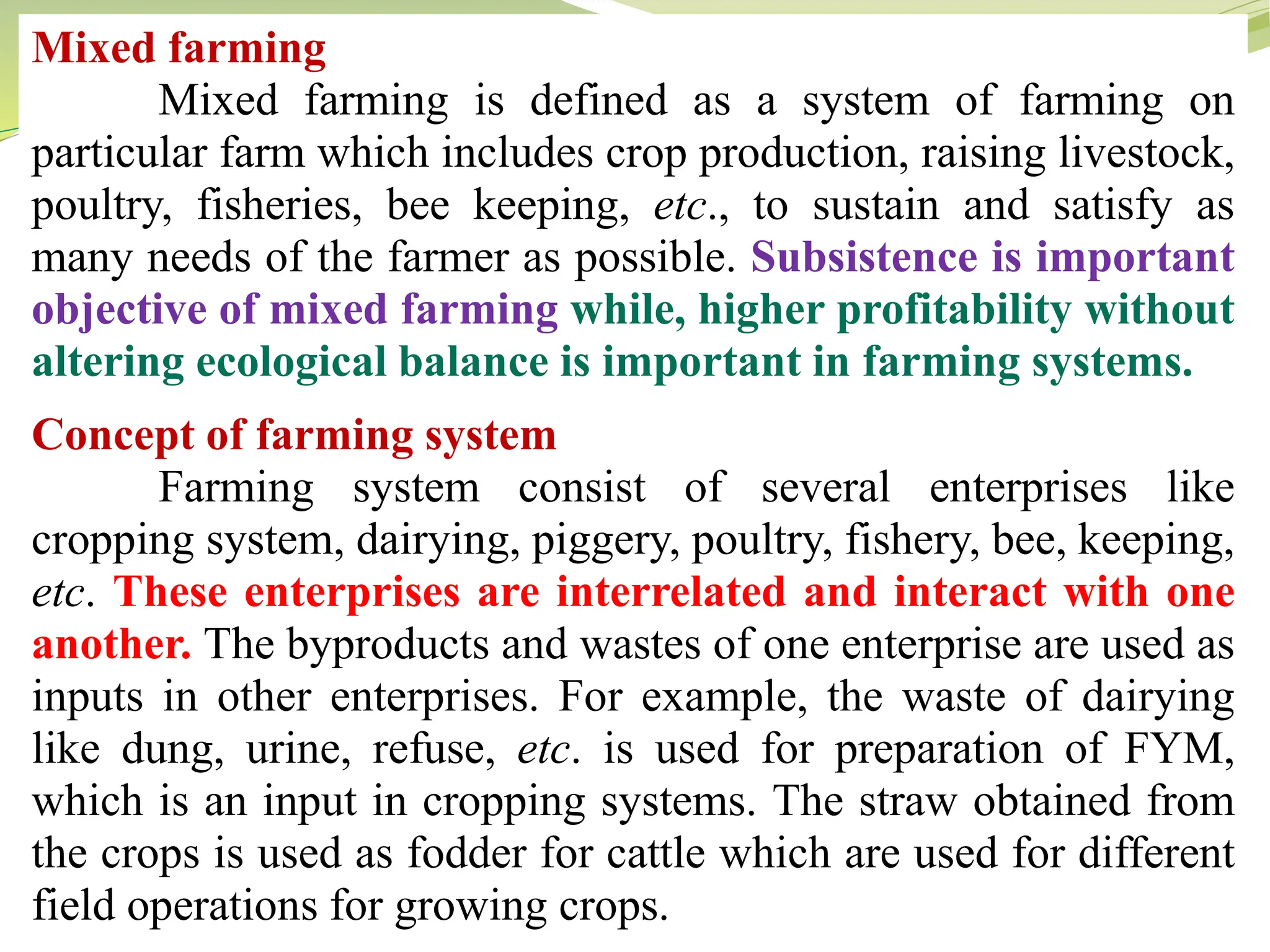 FARMING BASED LIVELIHOOD SYSTEMS LECTURE PPT | PDF