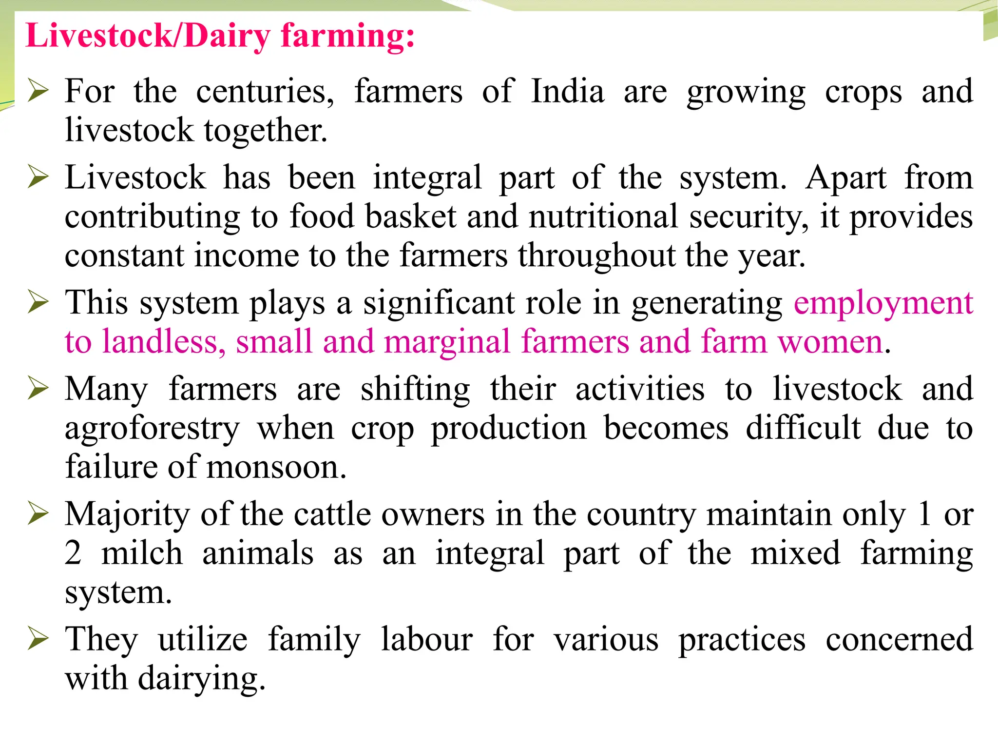 FARMING BASED LIVELIHOOD SYSTEMS LECTURE PPT | PDF