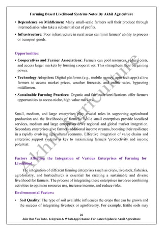 Farming Based Livelihood Systems English Notes | PDF