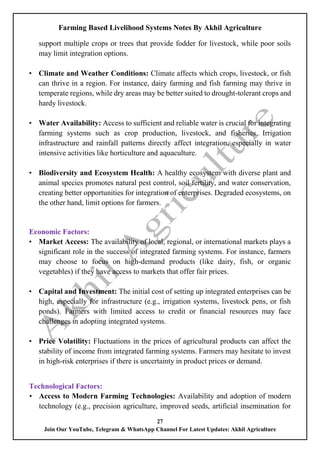 Farming Based Livelihood Systems English Notes | PDF