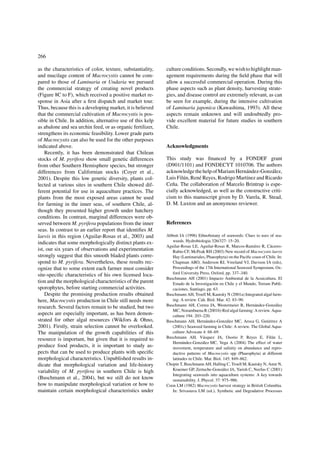 Farming of the giant kelp macrocystis pyrifera in southern chile for | PDF