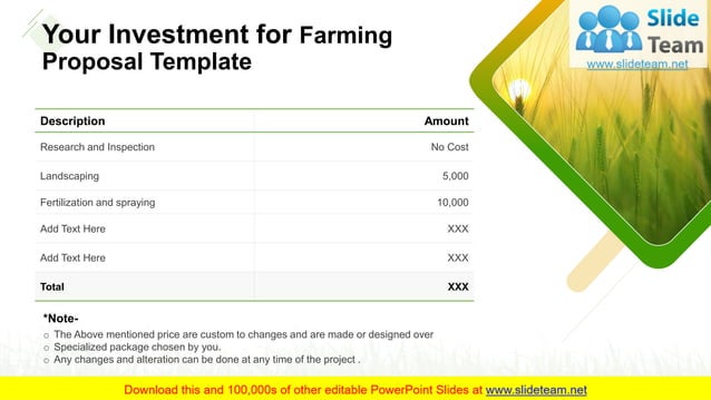 Farming Proposal Template PowerPoint Presentation Slides | PDF