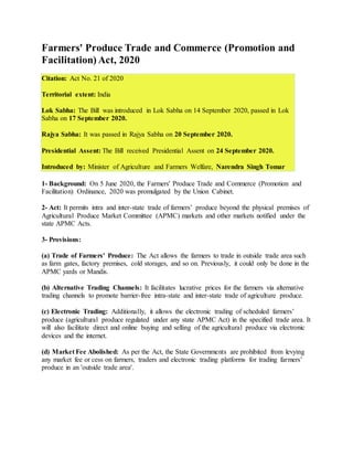 Farm laws 2020 explained 2.02 | Agriculture | Industries