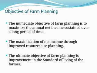 FARM PLANNING in farm management and production economics | PPTX