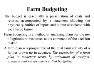 Farm Planning and Farm Budgeting.pptx by avdhesh sir | PPTX