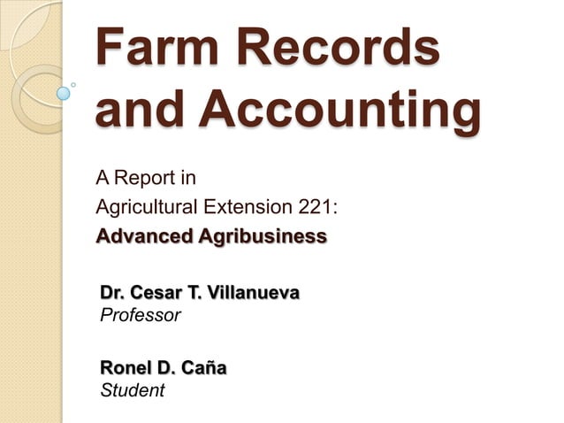 Farm records and accounting | PPTX