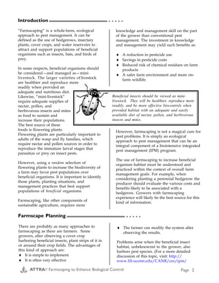 Farmscaping to Enhance Biological Control | PDF