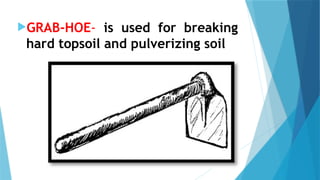 FARM TOOLS example with their usesP PPT..pptx | Agriculture | Industries