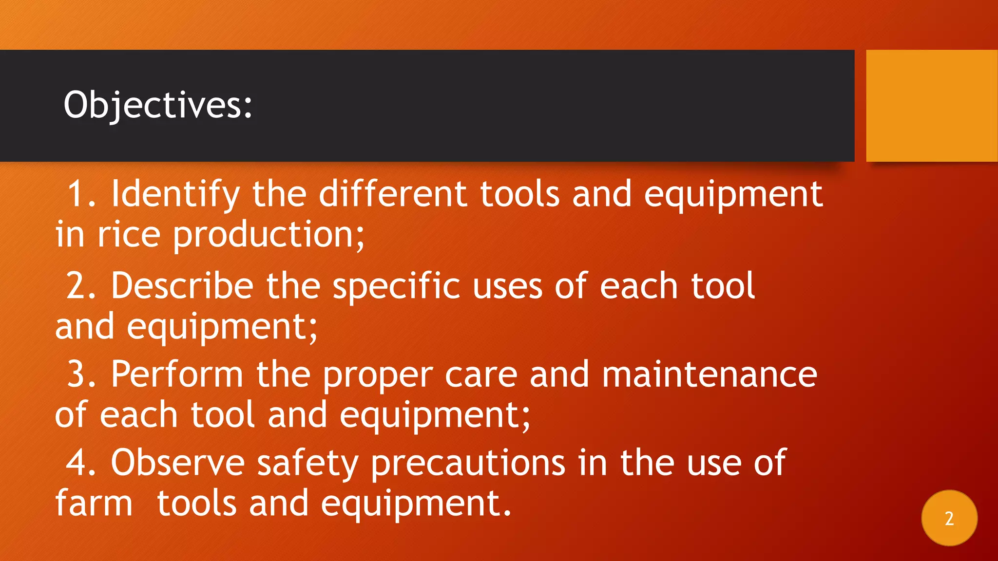 Farm tools and equipment | PPTX