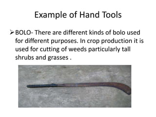 Farm tools, equipment and implements | PPTX