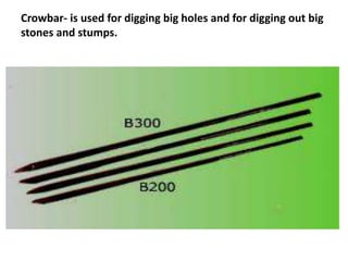 Farm tools, equipment and implements | PPTX