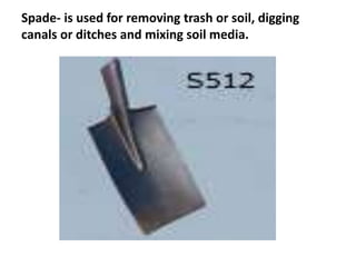 Farm tools, equipment and implements | PPTX