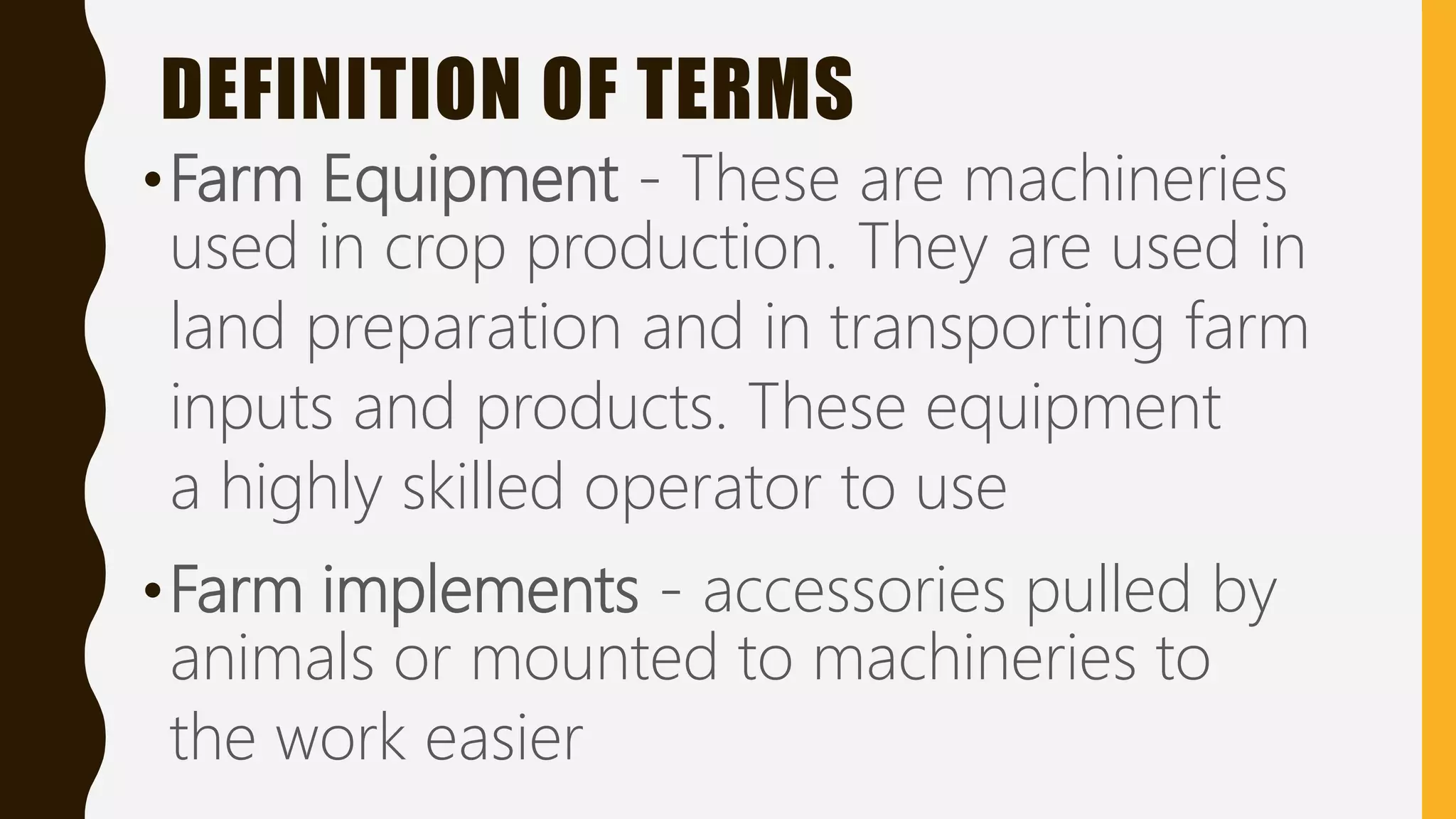 Farm tools in agricultural crop production | PPTX