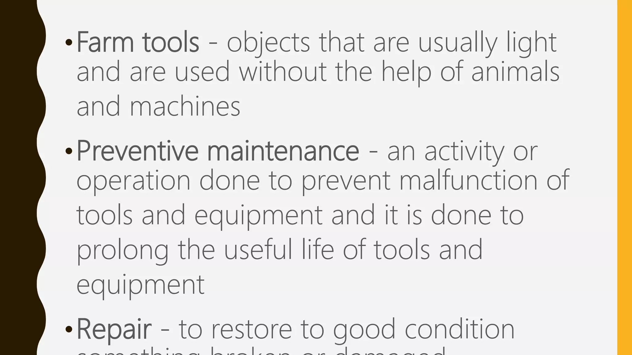 Farm tools in agricultural crop production | PPTX