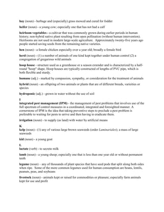 Farm to table glossary | PDF