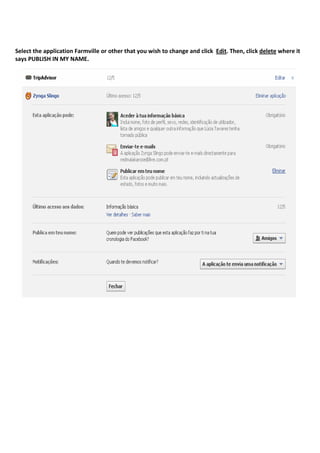 Farmville stop automatic publishing | PDF