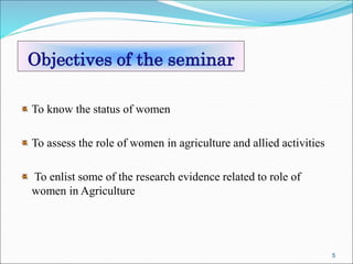 Role of farm women in Indian Agriculture | PPT