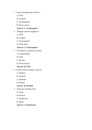FARM YARD MANURE (FYM)-METHODS OF PREPARATION, NUTRIENT COMPOSITION AND ...