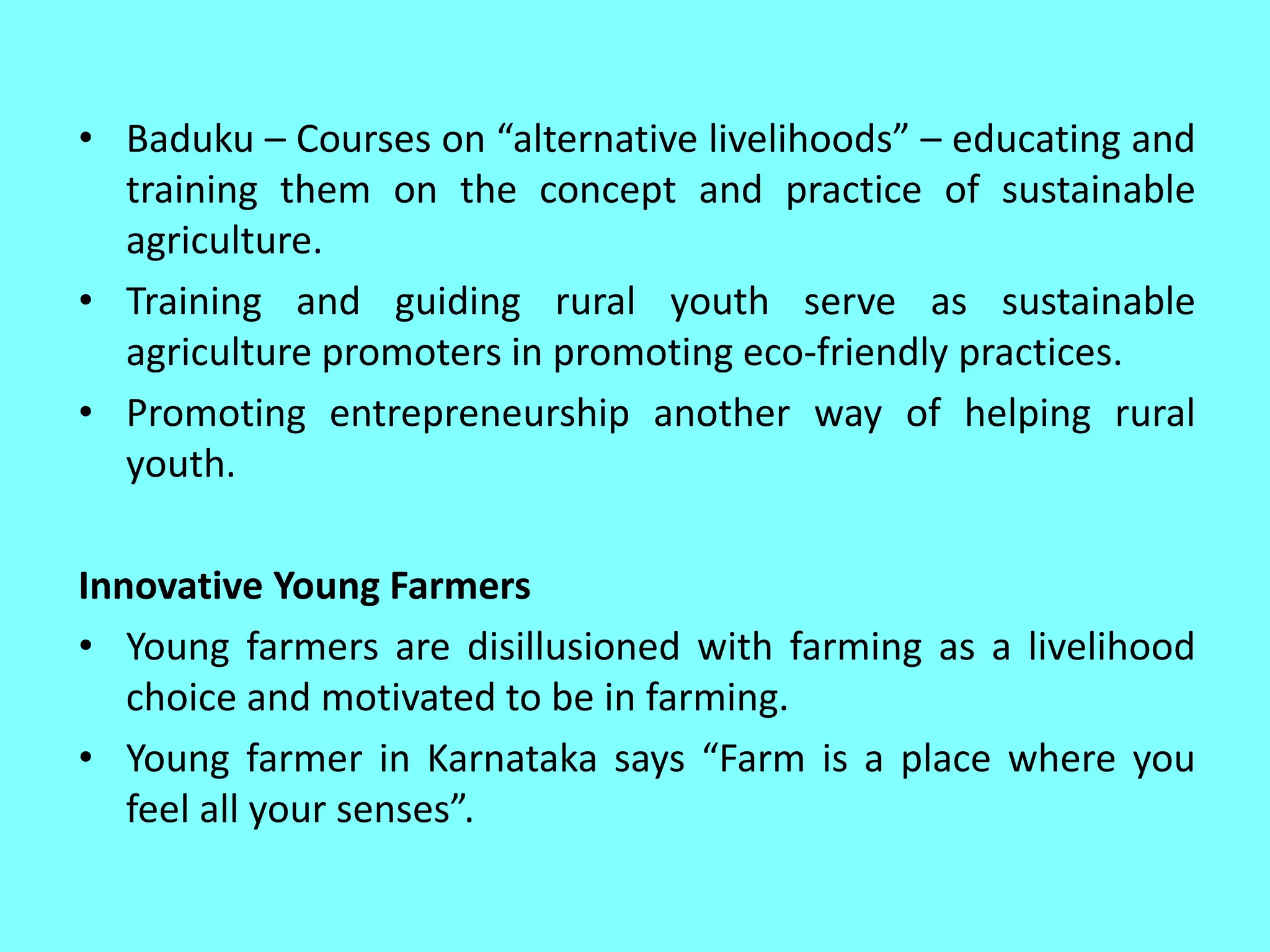 Farm youth a catalyst for sustainable agriculture | PPTX