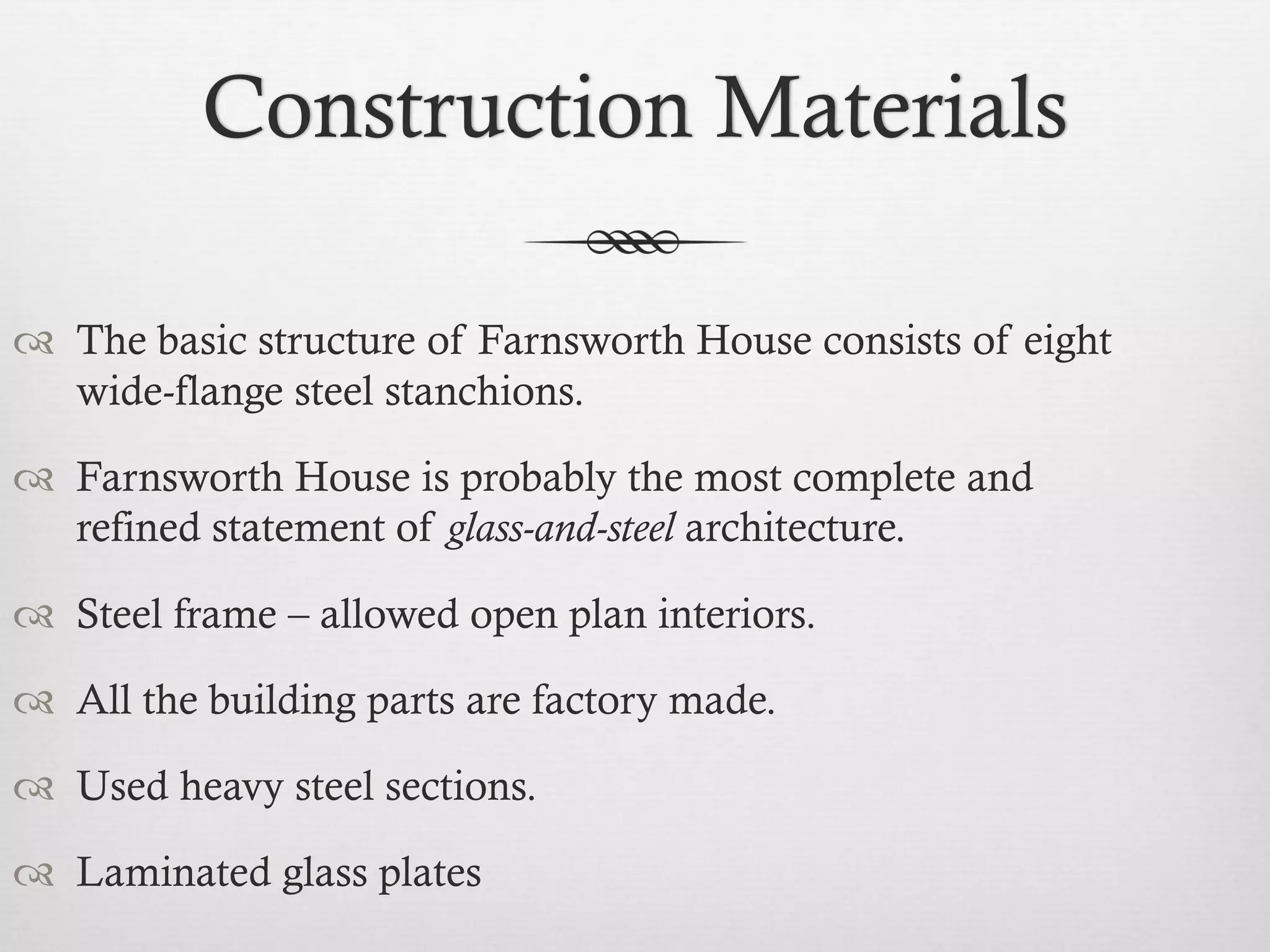 Farnsworth house Construction Details | PDF