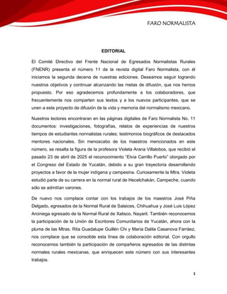 REVISTA FARO NORMALISTA ONCE, ÓRGANO DE DIFUSIÓN | PDF