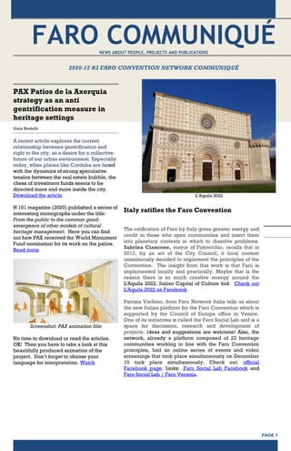 Faro communique #3 | PDF