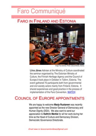 FARO Communique #9.pdf | Museums & Galleries | Attractions