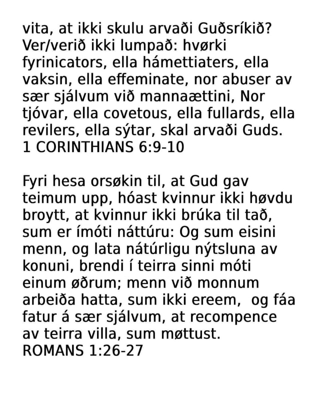 Faroese Anti-Homosexuality (LGBTQIA+) Warning Tract | PDF Faroese Anti-Homosexuality (LGBTQIA+) Warning Tract | PDF