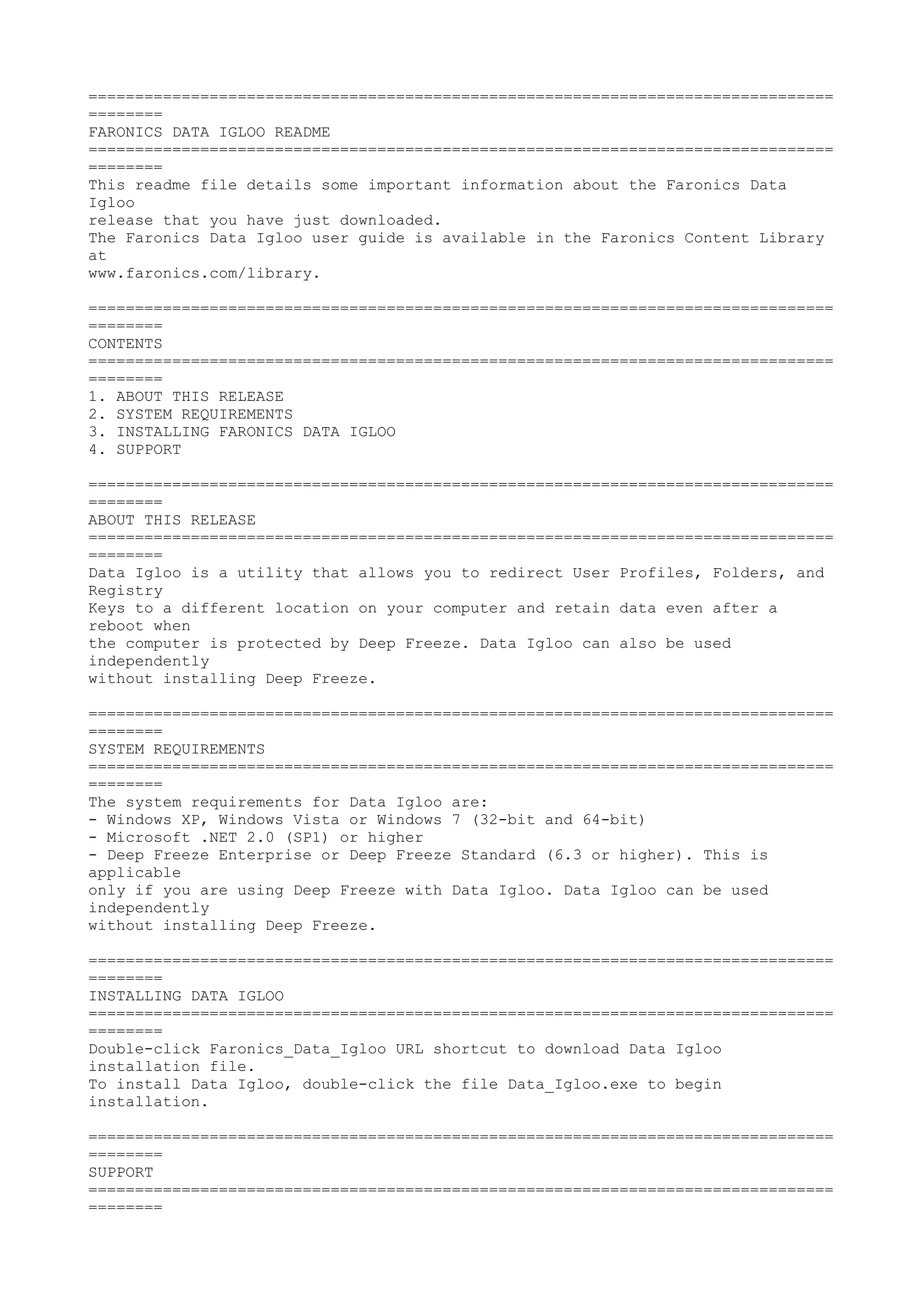 Faronics data igloo_readme | PDF